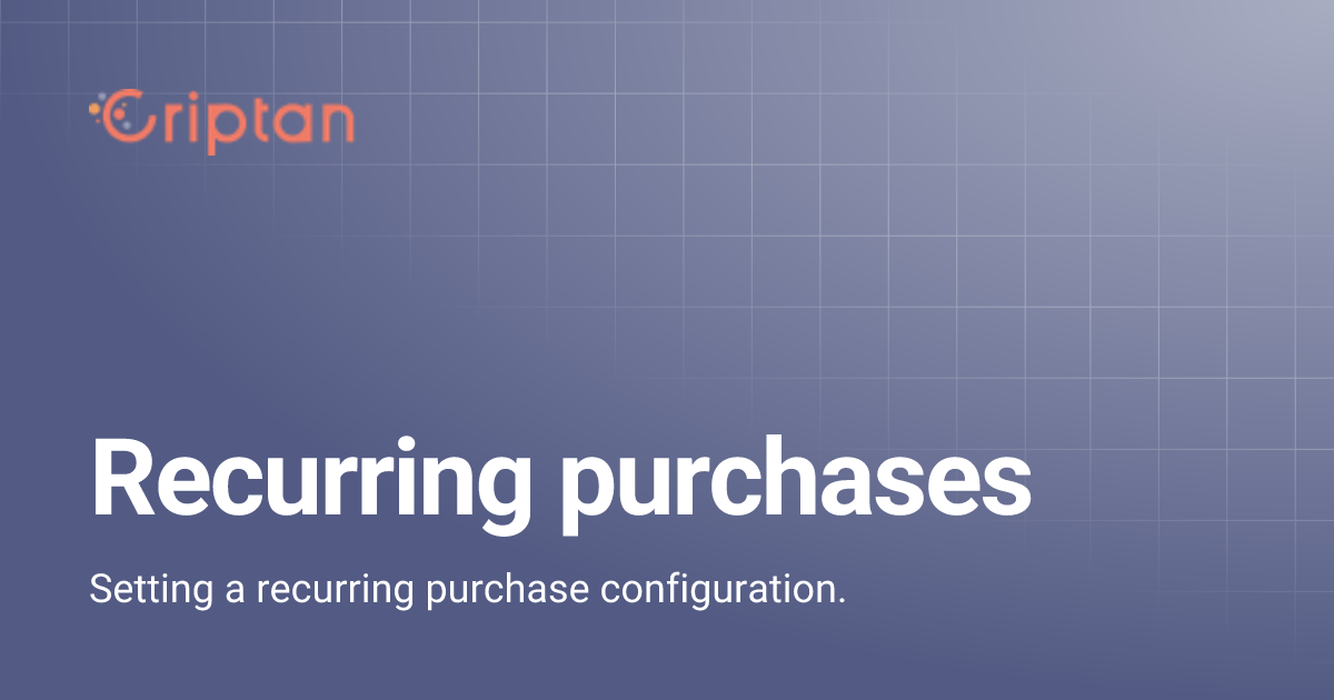 Recurring purchases | API Docs